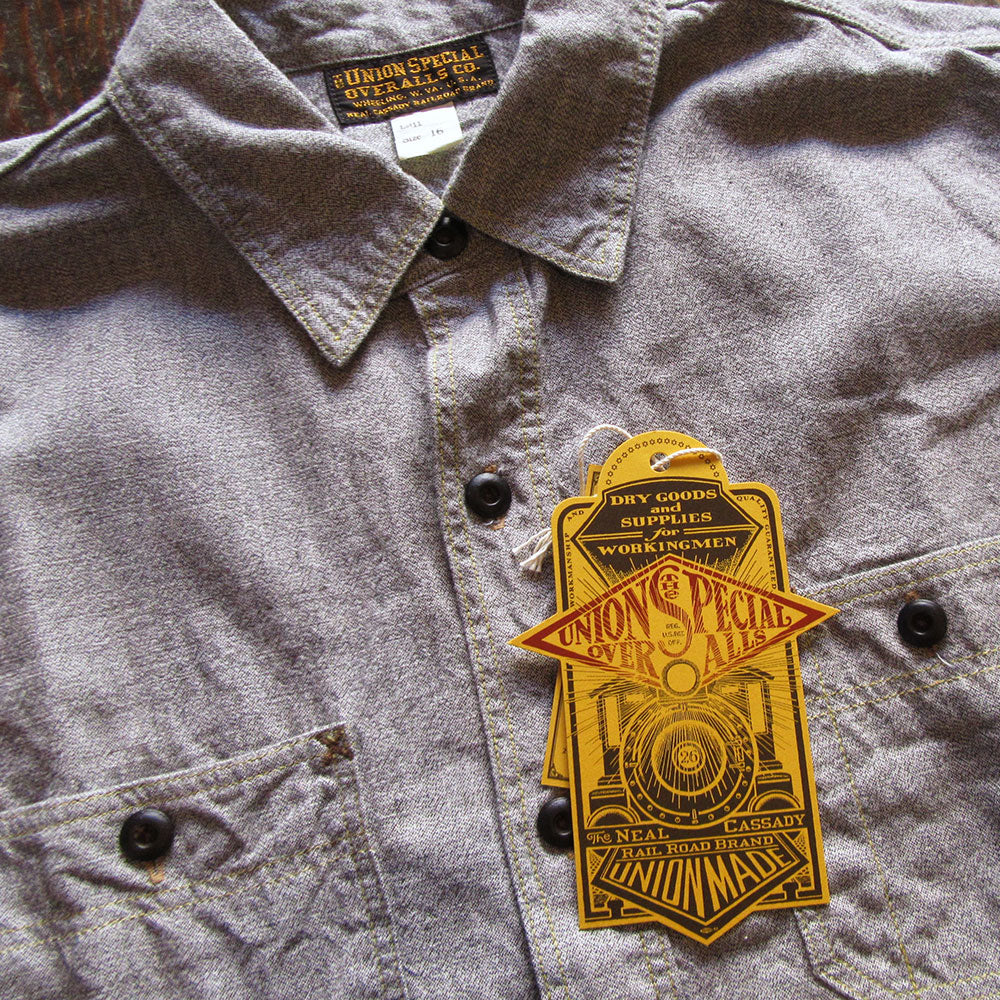 FREEWHEELERS “Neal” WHITE PEPPER CHAMBRAY – Stroke Clothing